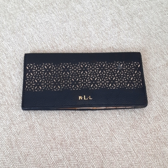 Ralph Lauren Double RL | Bags | Ralph Lauren Black And Gold Metallic ...